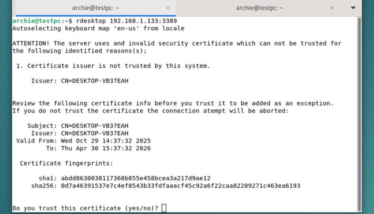 rdesktop - Linux RDP Client